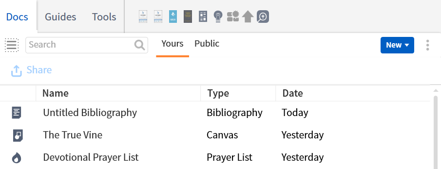 Toolbar & Navigation – Verbum Support
