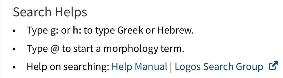 Morph Search – Verbum Support