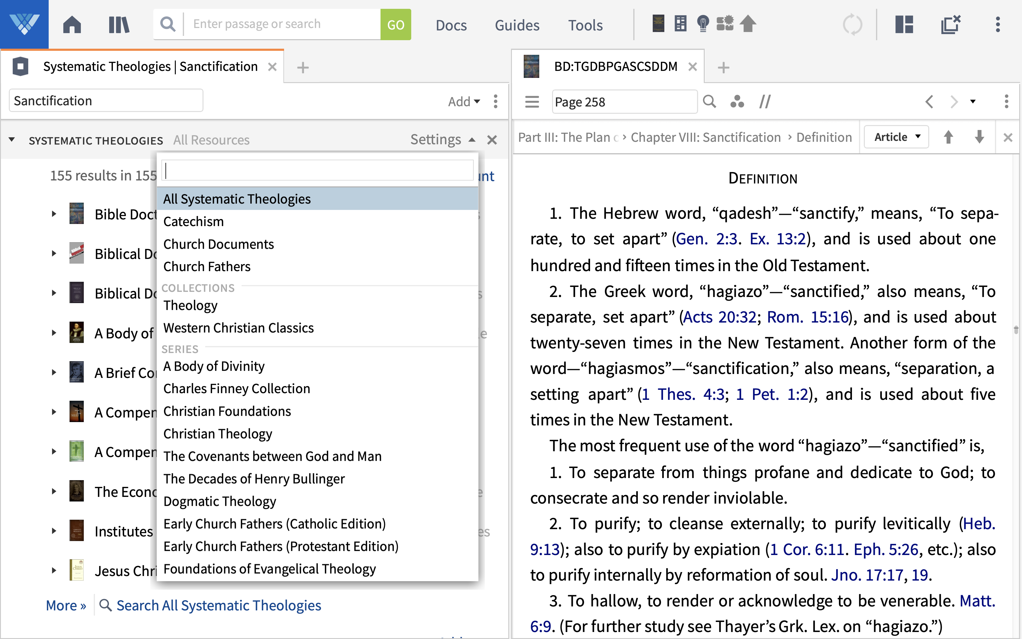 Systematic Theologies Guide Section – Verbum Support